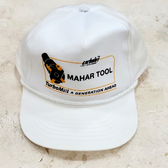None | Accessories | Carboloy Mahar Tool Hat White Vintage Turbomill ...